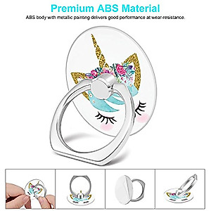 Cell Phone Ring Holder, 3-Pack 360 Degree Rotation Universal Pop Grip Stand Anti- Drop Finger Holder for Smartphone and Tablets - Cute Unicorn