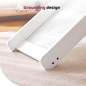 VINGLI Loft Bed with Slide, Twin, Space Saving Kids Low Loft Bed with Guardrail and Ladder, Pine Wood and Sturdy Bed Frame for Boys and Girls, White