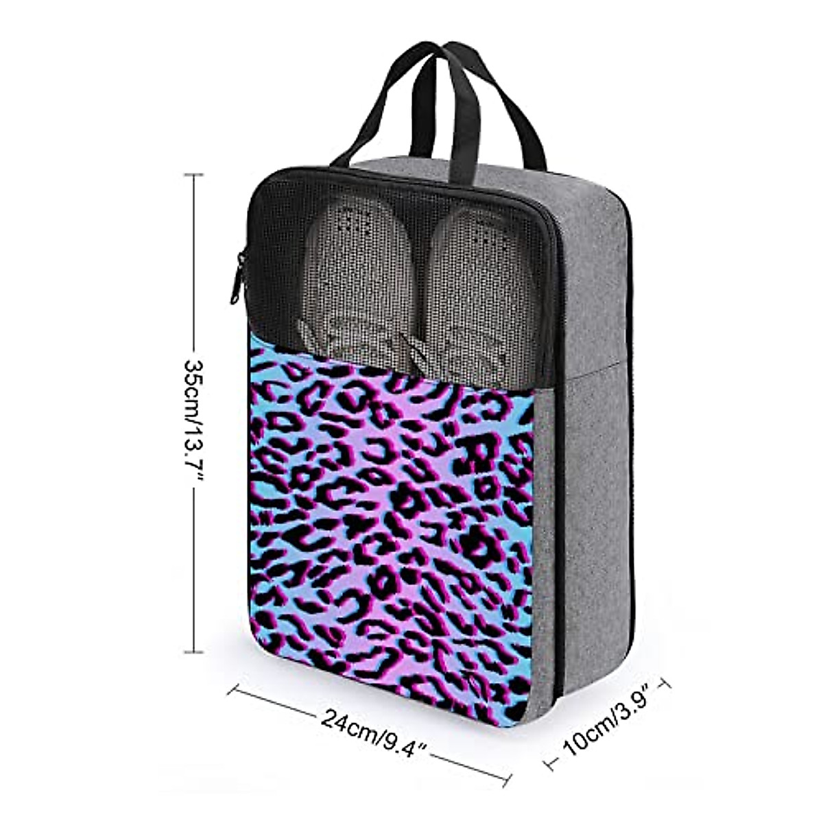 Frcavbin Vibrant Pop Leopard Print Travel Shoe Bag Shoes Carrier with Handle and Zipper Foldable Shoe Puches Organizer for Home storage School starts