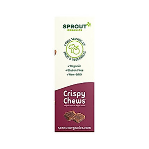 Sprout Organic Toddler Snacks, Crispy Chews, Red Berry & Beet, 3.15 oz - Pack of 10