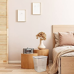 Zerodeko Garbage Bin Clear Trash Can Transparent Wastebasket Square Garbage Container Bin Small Trash Bin Plastic Garbage Can for Home Bathroom Bedroom Kitchen Dorm Room Office Bathroom Trashcan