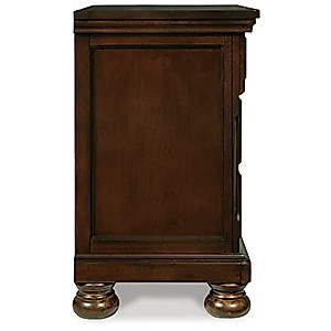 Signature Design by Ashley Porter Classic 2 Drawer Nightstand with Dovetail and Ball-bearing Construction, Dark Brown