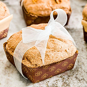 Restaurantware Panificio Premium 4 oz Kraft Square Baking Cup: Paper Baking Cups Perfect for Muffins, Cupcakes or Mini Snacks - Greaseproof, Rippled - Disposable and Recyclable - 100ct Box