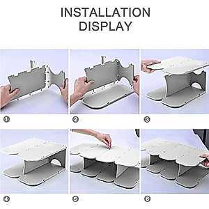 ACPOP Shoe Slots Organizer, Adjustable Shoe Rack,Better Stability Shoe Organizer,Shoe Stacker,Space Saver,Pack of 6,Grey