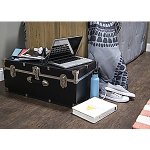 Seward Trunk College Dorm and Camp Storage Footlocker, Black, 30-Inch (SWD5120-10)