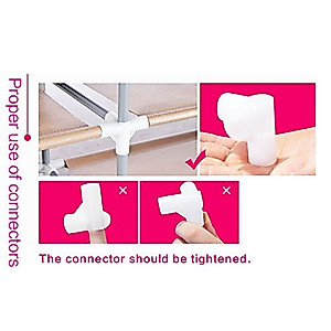 TXT&BAZ 27-Pairs Tool Free Easy Assembled Boot Rack Double Row Shoe Rack Covered with Nonwoven Fabric (7-Tiers Brown)