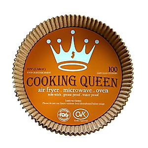 Air Fryer Disposable Paper Liner, Disposable Fryer Paper Pads, Non-Stick Air Fryer Lined Oil Resistant, Waterproof, Food Grade Baking Paper Baking Microwave Baking Paper (100, 8" Round)