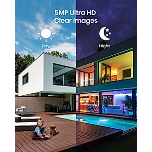 Veezoom Security IP Camera, 2 Way Audio 5MP PoE Security Camera, Full-Color Night Vision, Al Human Detection, Supports up to 256GB Micro SD, IP66 Weatherproof Outdoor Surveillance Cameras