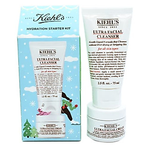 Kiehl's Hydration Starter Daily Skin Care Travel Holiday Gift Set:: Mini Ultra Facial Cleanser Wash and Mini Ultra Facial Moisturizing Cream