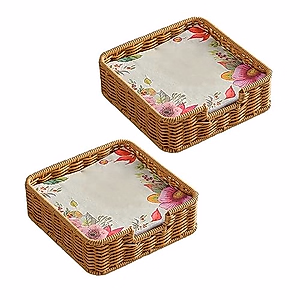 123Arts 2pcs Square Napkin Holders, Plastic Table Paper Towel Holders for Restaurant Home Decor,7.4 Inches