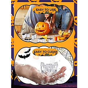 Rolcoassuns 27PCS Halloween Pumpkin Carving Kits,Pumpkin Carving Tools Set with 23PCS Stainless Pumpkin Carving Stencils,3 Carving Tools&1 Mallet for Adults Kids Easy Safe Fun DIY Halloween Decoration