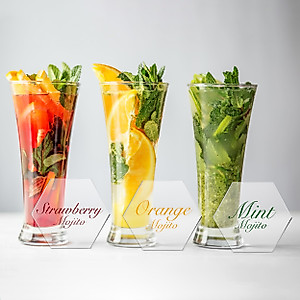 Spec101 Acrylic Place Cards - 2 x 3.5 Inch Hexagon Acrylic Blanks for Acrylic Signs and Table Place Cards, 20Pc