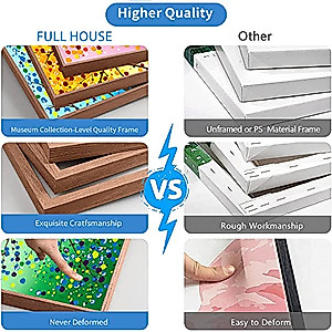 FULL HOUSE Canvas Wall Art 4 Seasons Colorful Trees Framed Canvas Prints Aesthetic Wall Paintings for Living Room Bedroom Office Home Decor, 4 Panels