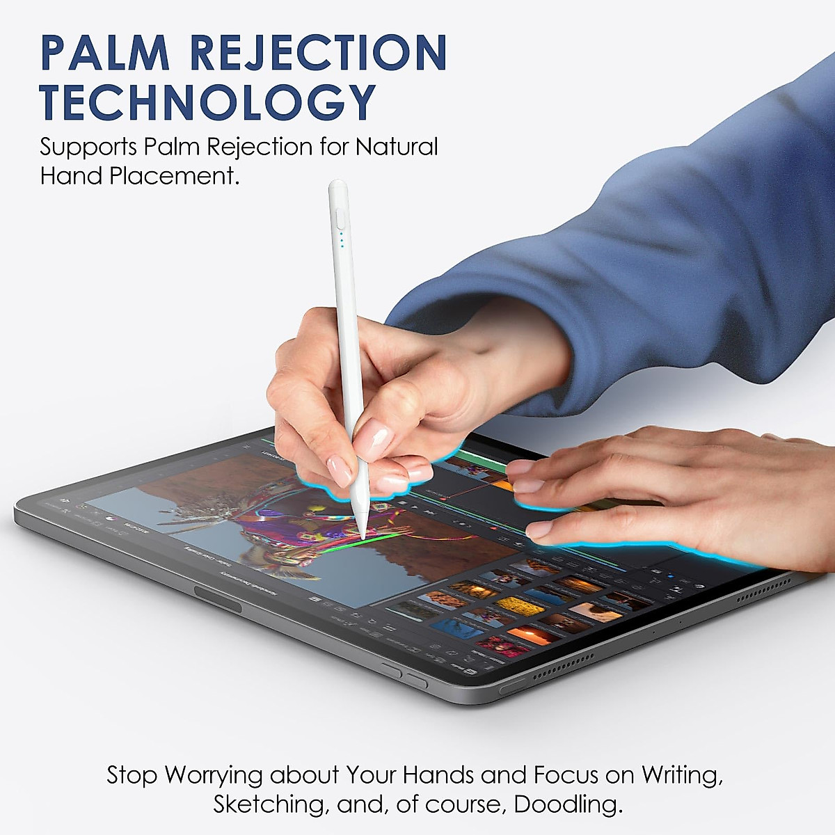 Stylus Pen for iPad 2018-2024, 2X Fast Charge iPad Pencil 2nd Generation Compatible with Apple iPad Pro M4/ Pro 12.9"(6/5/4/3)/ Pro 11"(4/3/2/1), iPad Mini 6/5, iPad Air (M2/5/4/3), iPad (10/9/8/7/6)