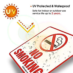 10 Pack No Smoking Stickers, No Smoking Stickers Decals, 6x6 inch Self-Adhesive Vinyl Decal Stickers, UV Printed, Durable Ink, Waterproof, Easy to Mount, Indoor/Outdoor Use