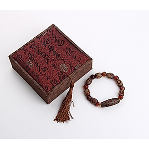 BOYULL Feng Shui Tibetan Dzi Bead Protective Amulet Bracelet, Attract Wealth and Good Luck, Deluxe Gift Box Included