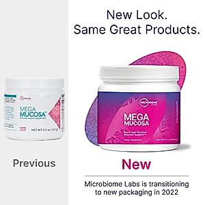 Microbiome Labs MegaMucosa - GI Lining Powder Supplement - Gut Lining & Immune Support with Immunoglobulins & Amino Acids - Berry Acai Flavor Powder for Adults, Children & Teens (5.5 oz)