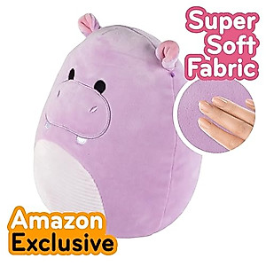 Squishmallows Original 10-Inch Hanna The Purple Hippo - Official Jazwares Plush - Collectible Soft & Squishy Hippo Stuffed Animal Toy - Add to Your Squad - Gift for Kids, Girls & Boys