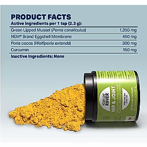 Four Leaf Rover Hip & Joint - Mobility & Joint Support with Glucosamine and Chondroitin for Dogs, 2.4 oz - 22 to 60 Day Supply, Depending on Dog’s Weight - Vet Formulated - Easy to Mix - Delicious