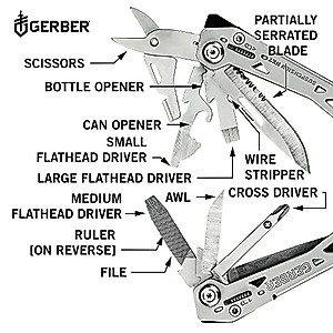 Gerber Gear 30-001364N Suspension-NXT, 15-in-1 Multitool Knife, Needle Nose Pliers Pocket Knife with Pocket Clip, EDC Gear, Steel