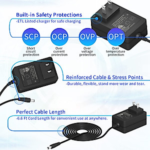 TPLTECH 17V AC/DC Power Charger for Bose Soundlink 3 2 1 Bluetooth Wireless Speaker III/II/I，369946-1300/357551-1300/330001/357550 Bose Soundlink Speaker Charger with 6.6 Ft Charging Cable