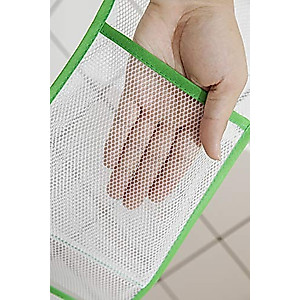 ALYER Hanging Storage Shower Caddy Organizer,Mesh Pockets for Bathroom,Closet,Pantry (Gray)