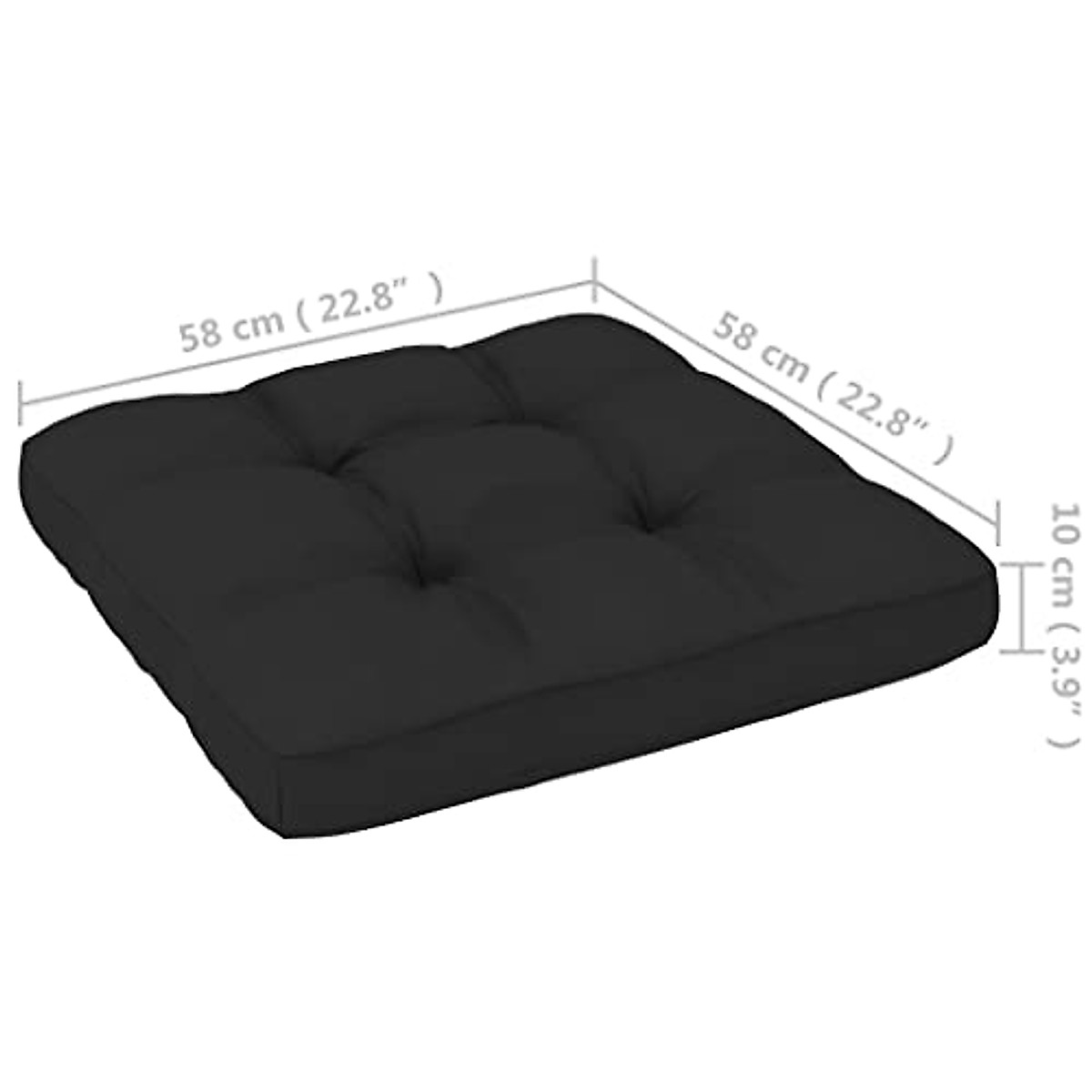 imasay Pallet Sofa Cushion Black 22.8"x22.8"x4"