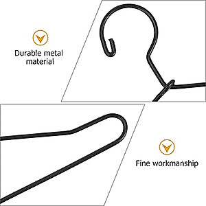 EXCEART 20 Pcs Doll Clothes Hanger Metal Doll Outfit Hanger Wardrobe Doll Clothes Accessories for Doll Clothes Gown Dress Outfit 65mm Black