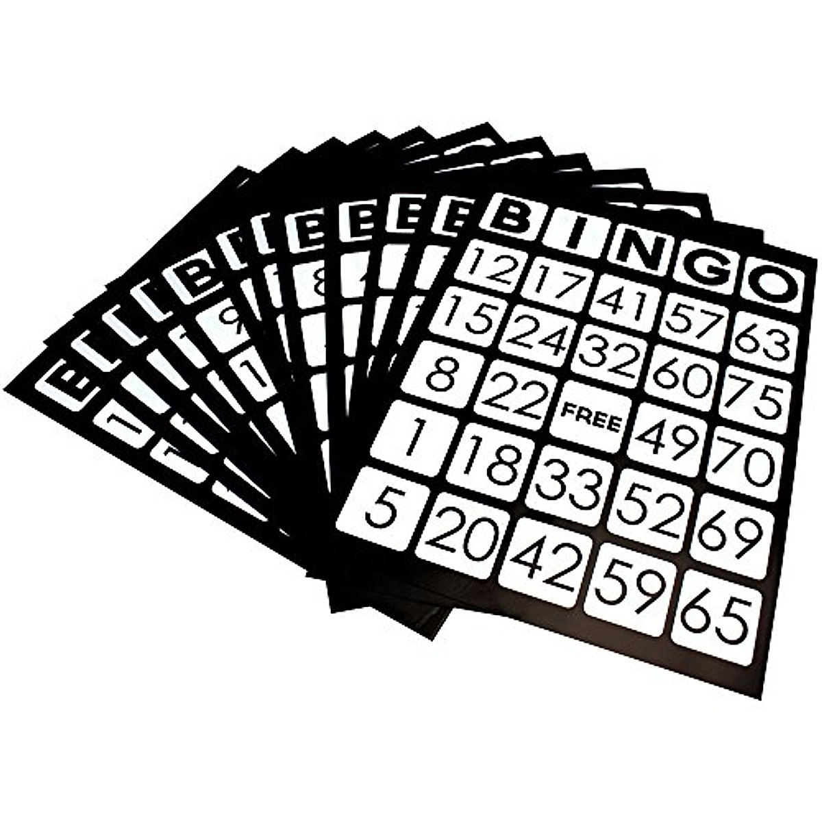 Royal Bingo Supplies EZ Readers Large-Format 8.5" x 11" Bingo Cards with Jumbo 1-inch Numbers (Pack of 25)