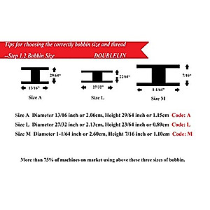 Prewound Bobbin, Card Board, Size L (SA155, Size9.4), Black Color, 144pcs per Box, 75D/2 Polyester, Doublelin, Compatible with Babylock, Barudan,Bernina,Brother,Consew,Juki, Singer, Tajima and More