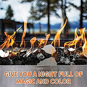 Utheer Fire Pit Rock for Fireplace, 1/2 Inch Black Reflective Fire Glass for Propane Fire Pit, Fire Pit Glass Rocks Safe for Outdoors and Indoors Gas Fire Pit, 10 lbs