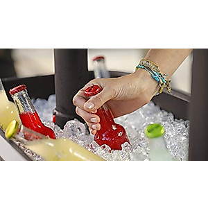 Keter Breeze Bar Outdoor Patio Furniture and Hot Tub Side Table with 17 Gallon Beer and Wine Cooler, Espresso Brown