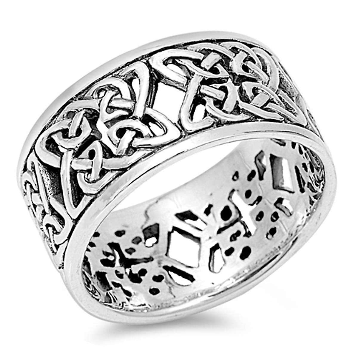 Women's Celtic Knot Eternity Fashion Ring .925 Sterling Silver Band Size 9