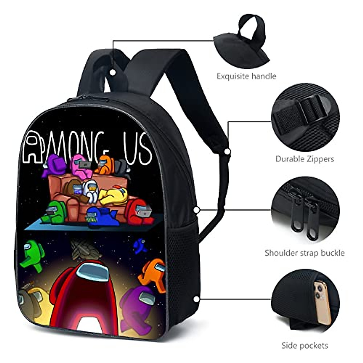 HIONRE Backpack Cartoon Pattern Bookbag For Men Women, High Capacity Light Resistant Durable Backpacks, Suitable For Travel and Outdoor Sports Leisure Backpack 16inches