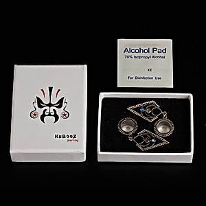 KUBOOZ Popular Dangle Pendant Jewelry Opal Stainless Steel Screw Bck Ear Plugs Tunnels Gauges 0g