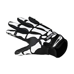 QEPAE® Unisex Breathable Cycling Full Finger Gloves Non-Slip Auto Racing Gloves for Biking Running Sporting Weightlifting Hunting Training - Skeleton Pattern - XL