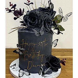 JeVenis Black Gothic Cake Decoration Rose Cake Topper Rip Cake Decoration Death Cake Decoration Gothic Birthday Decoration Gothic Party Supplies
