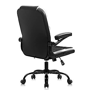 LUKEO Office Chairs Desk Chair Black Leather Computer Armchair for Man and Women