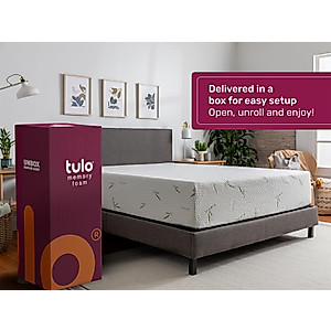 Tulo 10" Medium-Plush Memory Foam Bamboo Pressure Relief Mattress in a Box | Twin XL Size