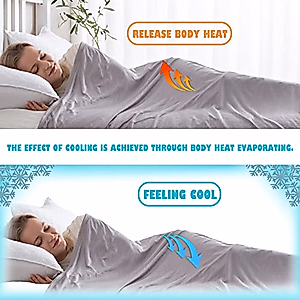 NEWCOSPLAY Cooling Blanket for Hot Sleepers Lightweight Breathable Summer Blanket Double Sided Cold Effect Transfer Heat to Keep Cool for Night Sweat (Gray, Twin(60"x80"))