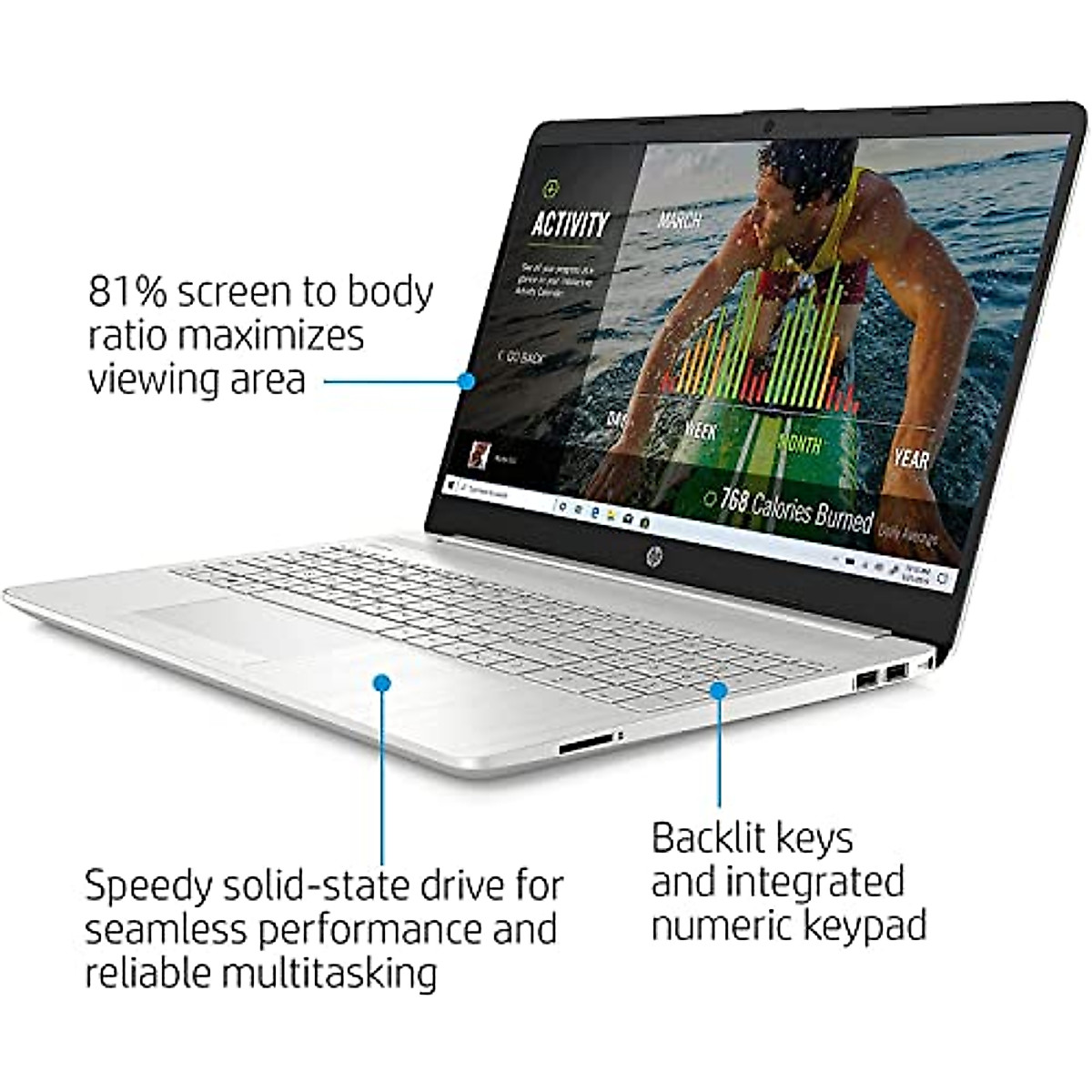 HP Laptop 15.6 HD Touchscreen for Business 2022, Intel Core i5-1135G7 (Beat i7-1065G7), 16GB RAM, 512GB SSD, Backlit Keyboard, HDMI, WiFi, Webcam, Windows 10 + CUE Accessories, Silver