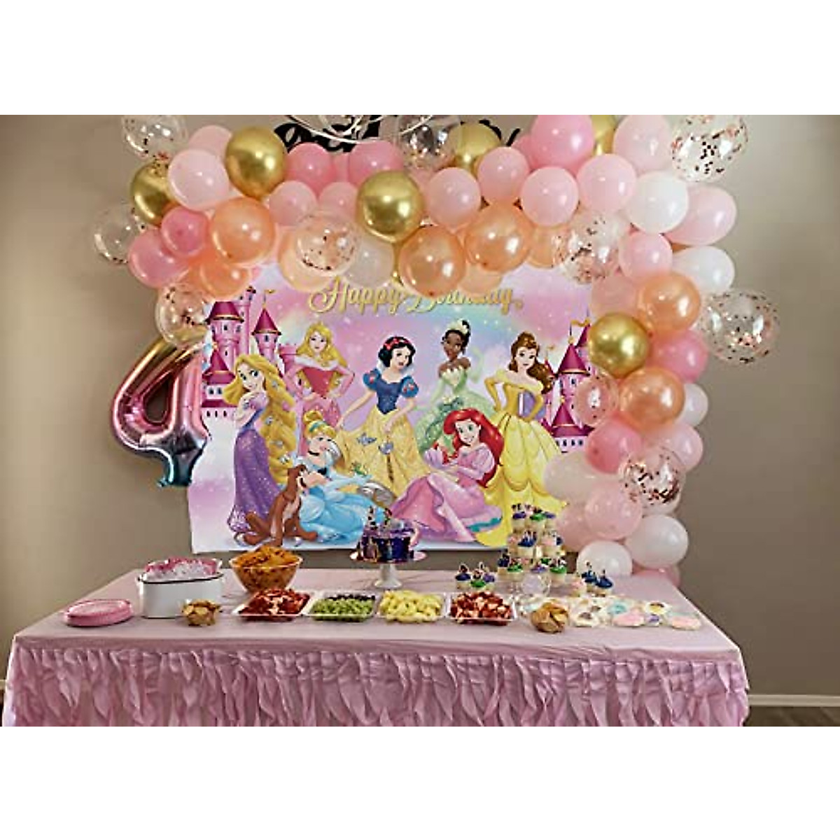 Princess Birthday Backdrop Girls 1st 2nd Happy Birthday Party Backdrop Princess Dream Castle Fairy Tale Party Photography Decoration Background 7x5ft
