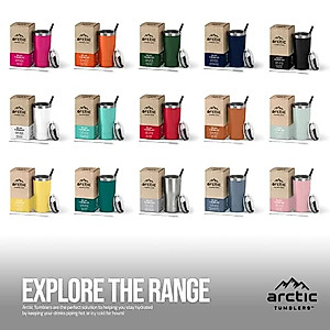 Arctic Tumblers | 30 oz Matte White Insulated Tumbler with Straw & Cleaner - Retains Temperature up to 24hrs - Non-Spill Splash Proof Lid, Double Wall Vacuum Technology, BPA Free & Built to Last