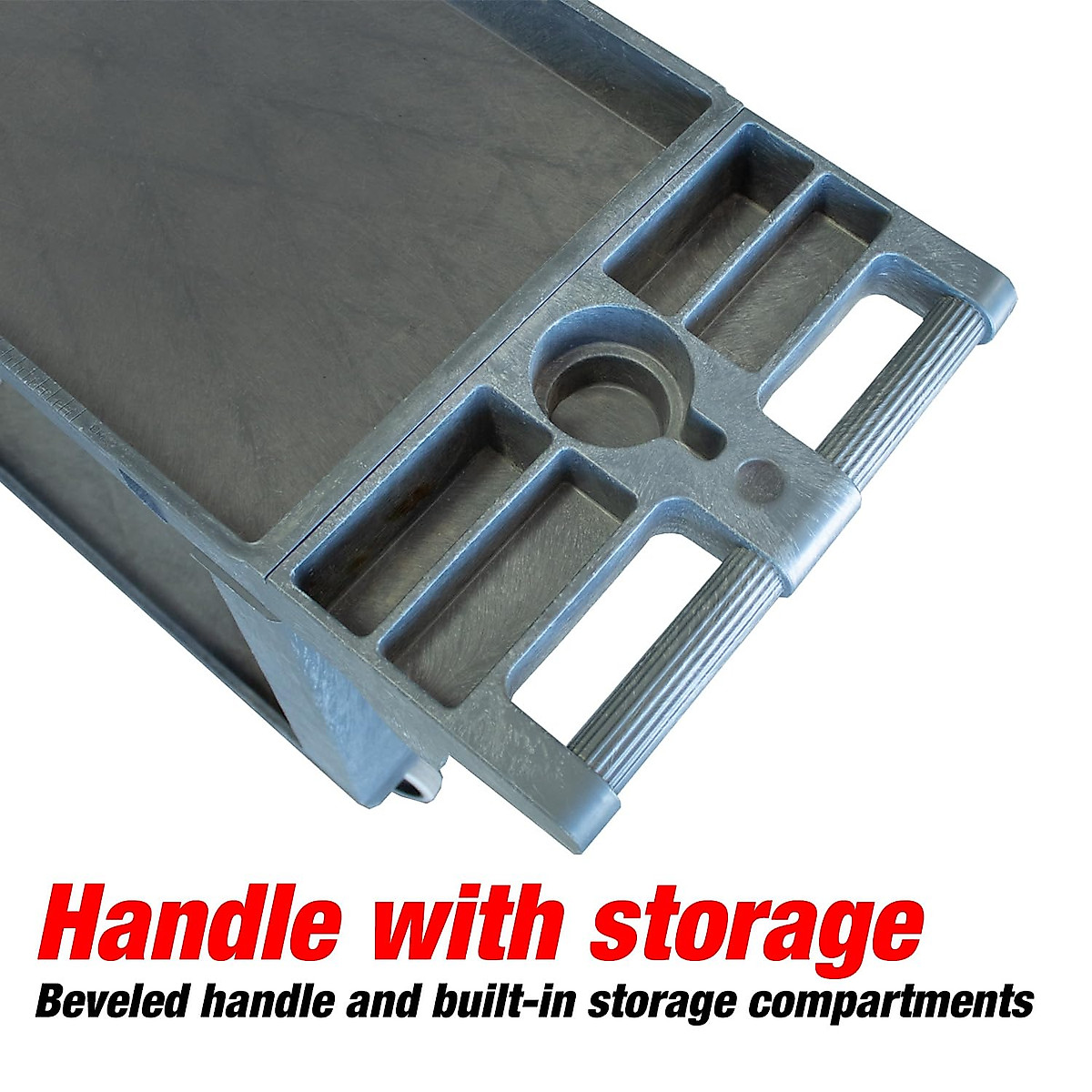 Lauco Heavy Duty Polypropylene Utility Cart - ﻿16 in x 33 in - Industrial Cart with Full Swivel Wheels Safely Holds up to 550 lbs - Multipurpose 2 Tier Service Cart for Warehouse, Garage, Cleaning