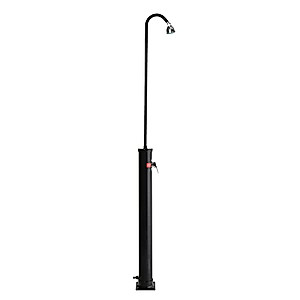 VINGLI 7FT Solar Heated Shower, Pool Solar Shower Kit with Shower Head for Outdoor Backyard Poolside Beach Pool Spa,Black