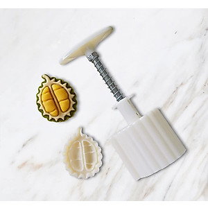 Mooncake Molds with Stamp, Mid-Autumn Festival Moon Cake Mold Set Hand Press mooncake Dessert DIY (1 Grape Stamp-1)