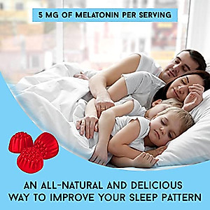 Dippin' Dots - Melatonin Sleep Support Gummies (120 Count) Strawberry Sunset Creme Flavor Chews | 2.5mg Per Gummy Sleep Supplement for Children and Adults | Supplement for faster Faster & Longer Sleep