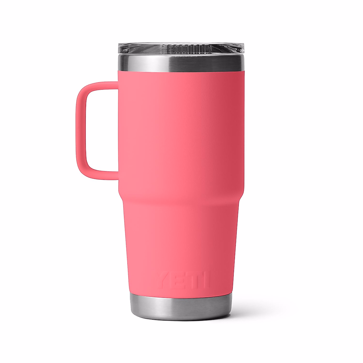 YETI Rambler 20 oz Travel Mug, Stainless Steel, Vacuum Insulated with Stronghold Lid, Tropical Pink