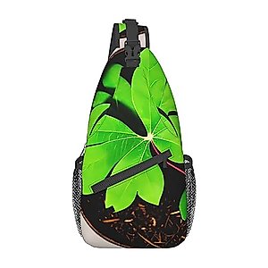 St Patricks Day Leaves High Storage Capacity Chest Bag Diagonally Sling Backpack Crossbody Shoulder Bag For Men Women