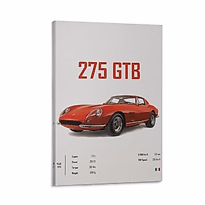 Car Poster Ferrari F40 Supercar Posters Racing Car Canvas Wall Art For Boy's Bedroom SuperCar Wall Decor Frame-style 12x18inch(30x45cm)